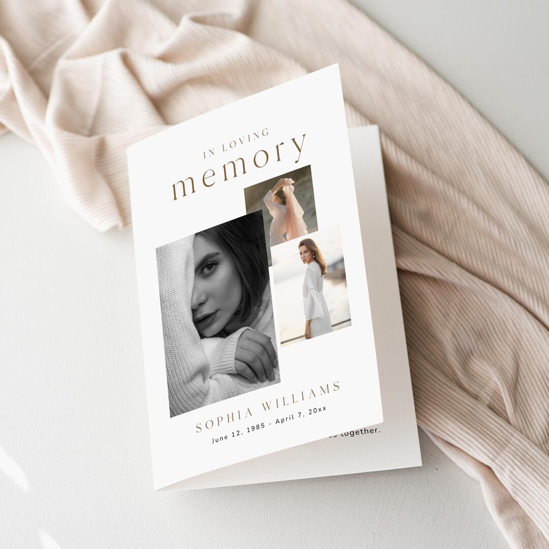 Modern Funeral Program Template, Canva Celebration of Life Funeral ...