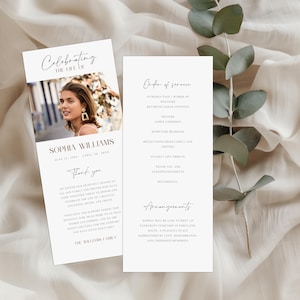Double-sided Funeral Program Template: Canva Celebration of Life ...