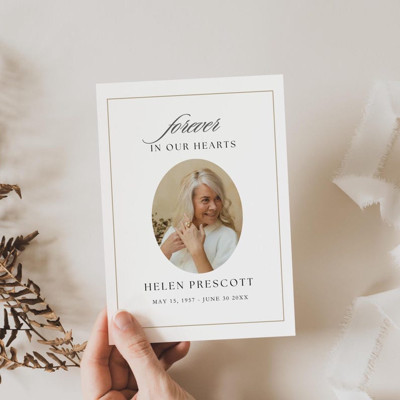 Printable Funeral Program Template: Canva Celebration of Life, Forever ...