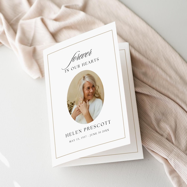 Printable Funeral Program Template: Canva Celebration of Life, Forever ...