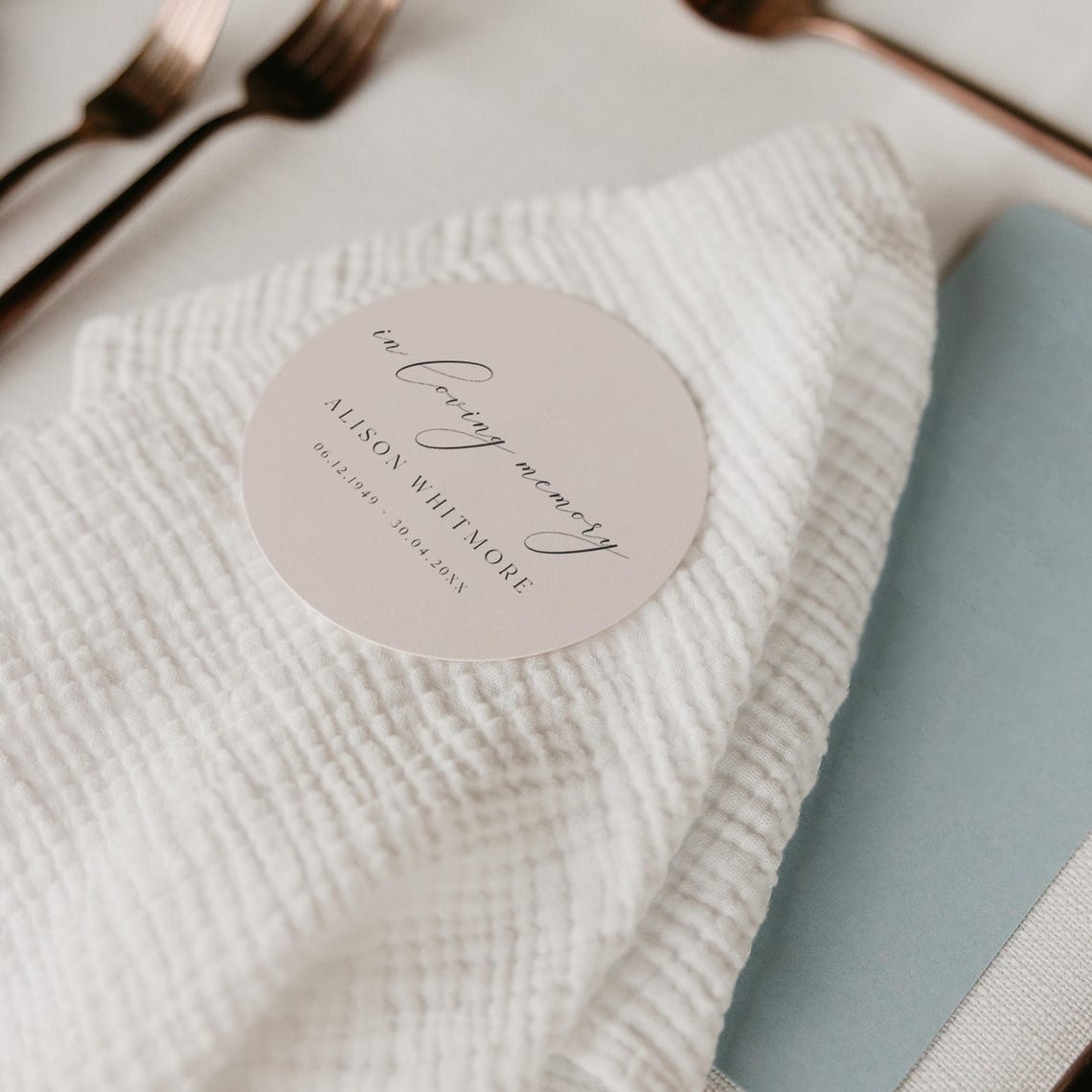 Memorial Gifts Tag Template, Elegant Funeral Favors Tag, in Loving ...