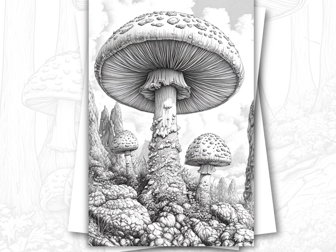 40 Coloring Magic Fungus, Toadstool Coloring, PDF Printable, Magic ...
