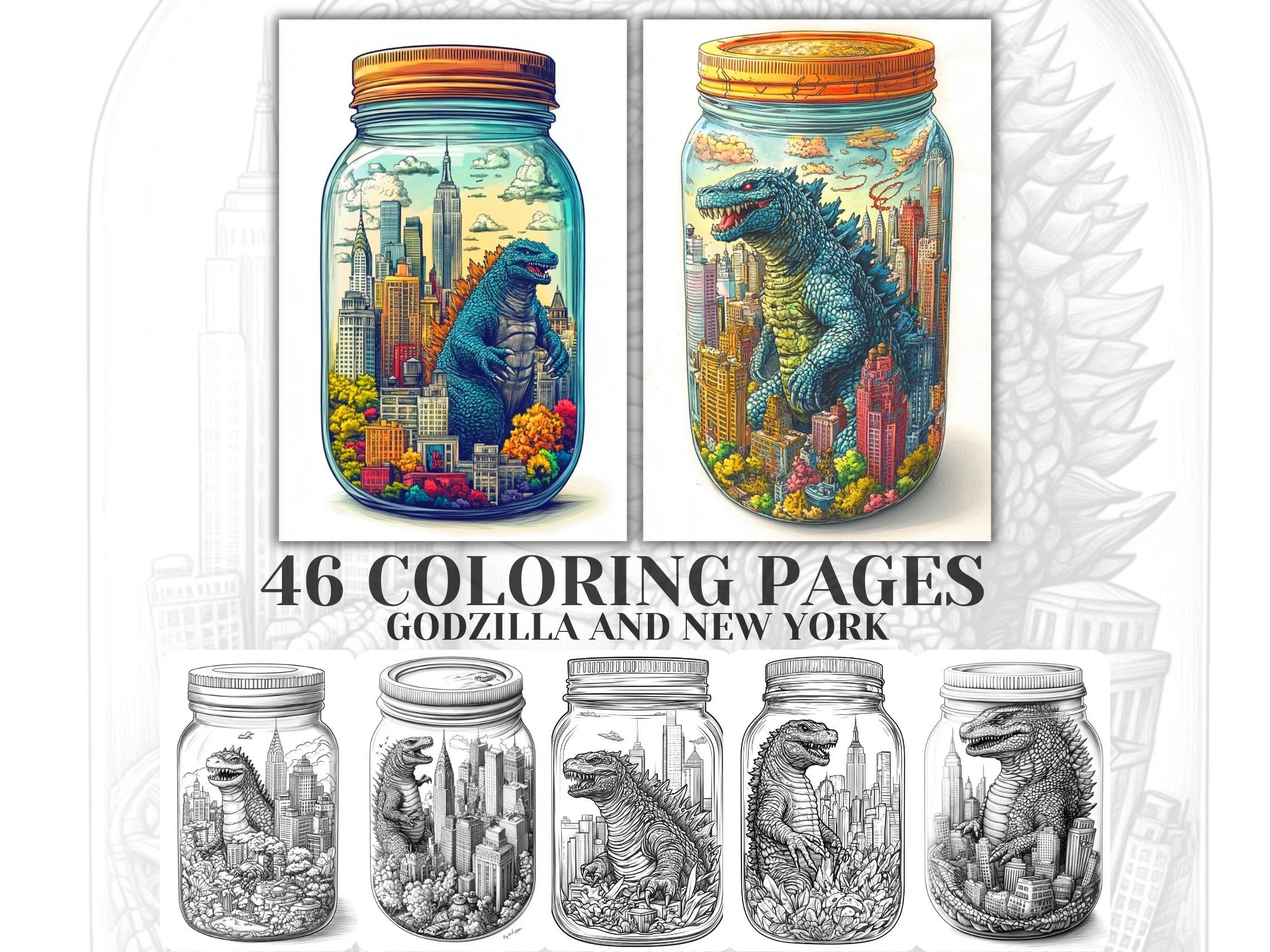 46 Coloring Pages With Godzilla and New York, New York City Coloring Sheets PDF, City Coloring ...