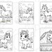 Horses Coloring Book for Kids and Teens, Kindergarten Activity, Farm ...