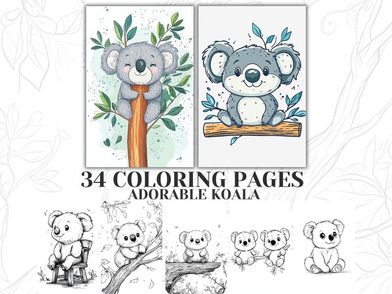 61 Koalas Coloring Pages for Kids, Koala Coloring, Animals Coloring ...