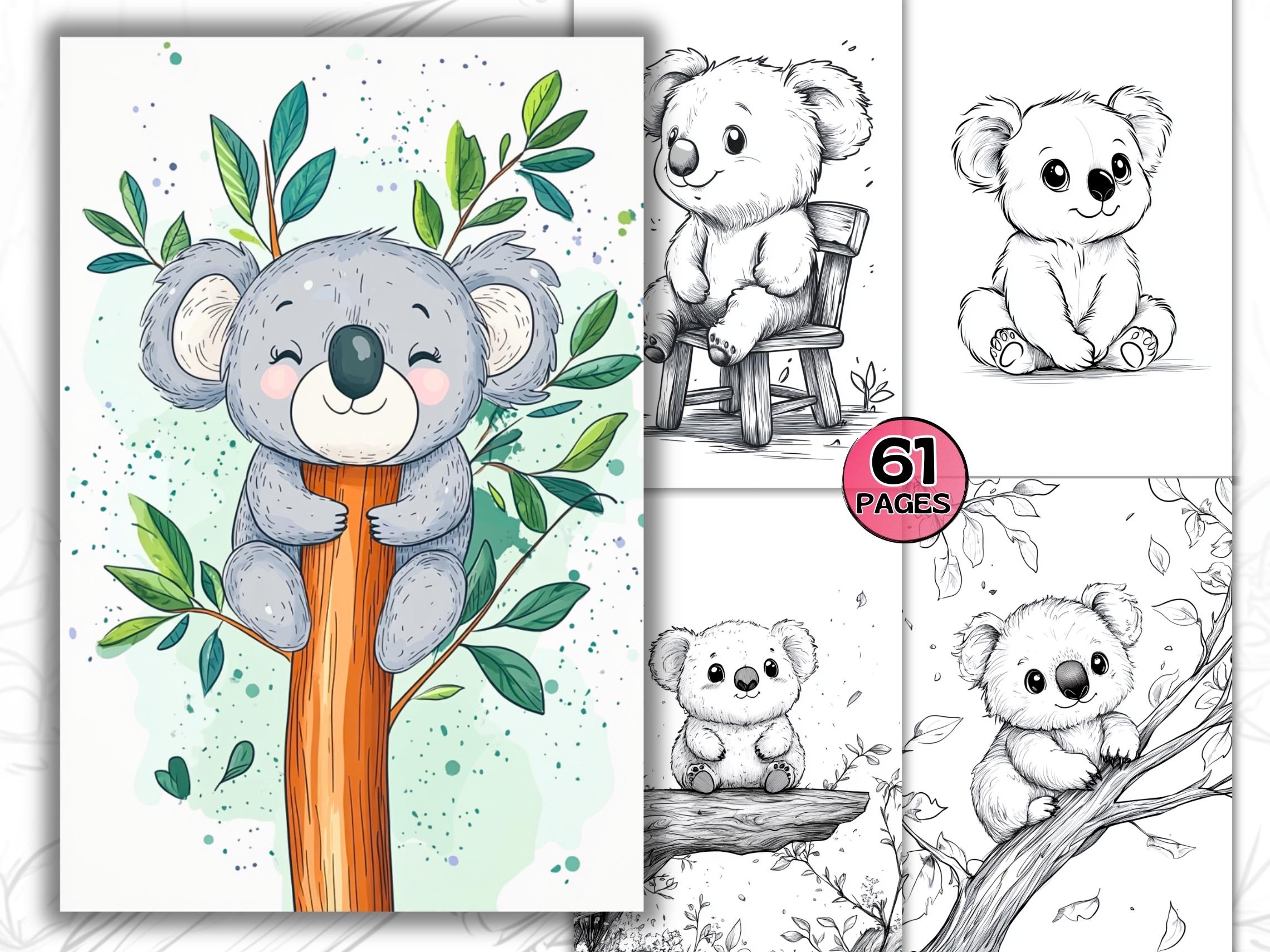 Cute Koala Coloring Book for Kids, Animal Coloring Sheets for ...