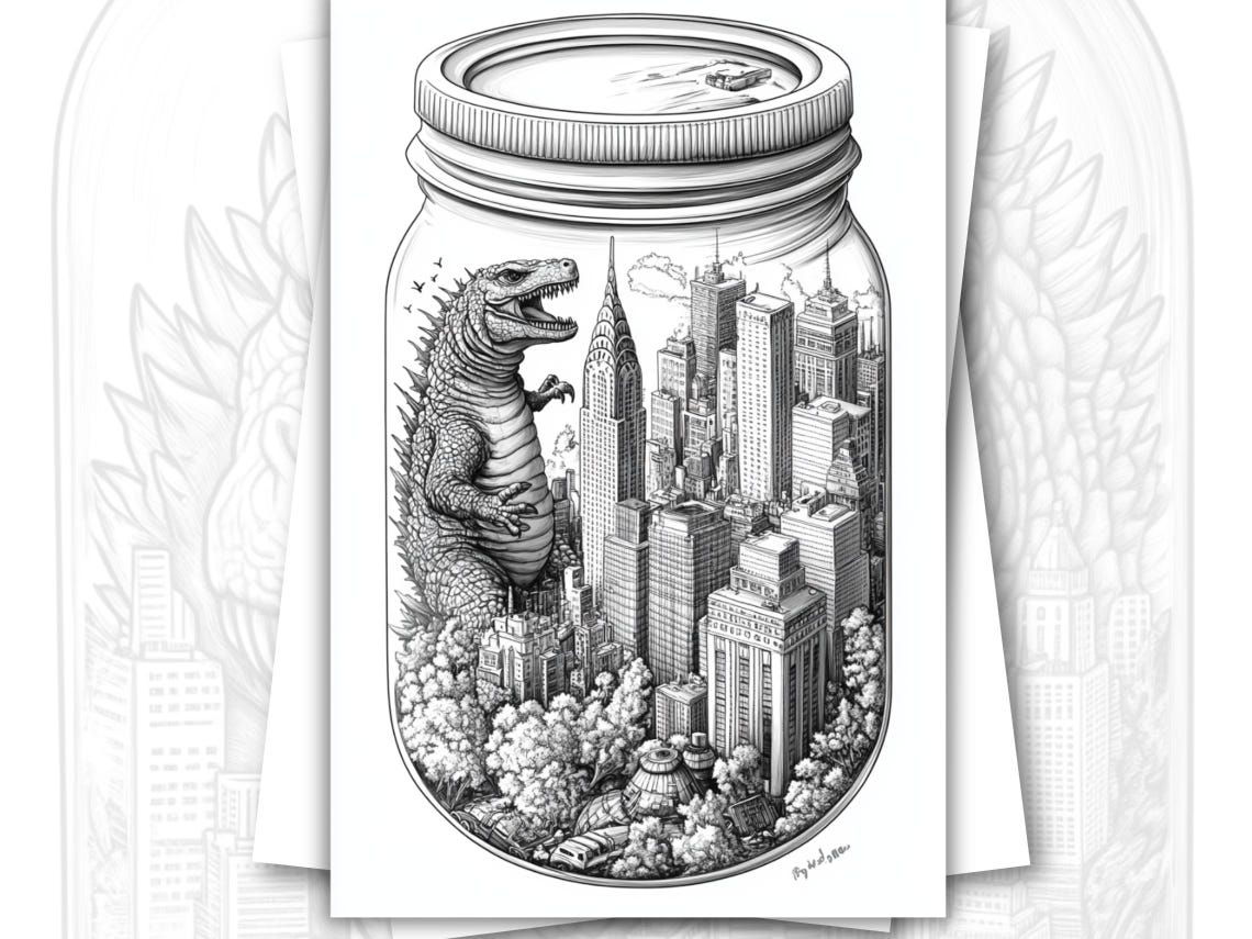 46 Coloring Pages With Godzilla and New York, New York City Coloring Sheets PDF, City Coloring ...