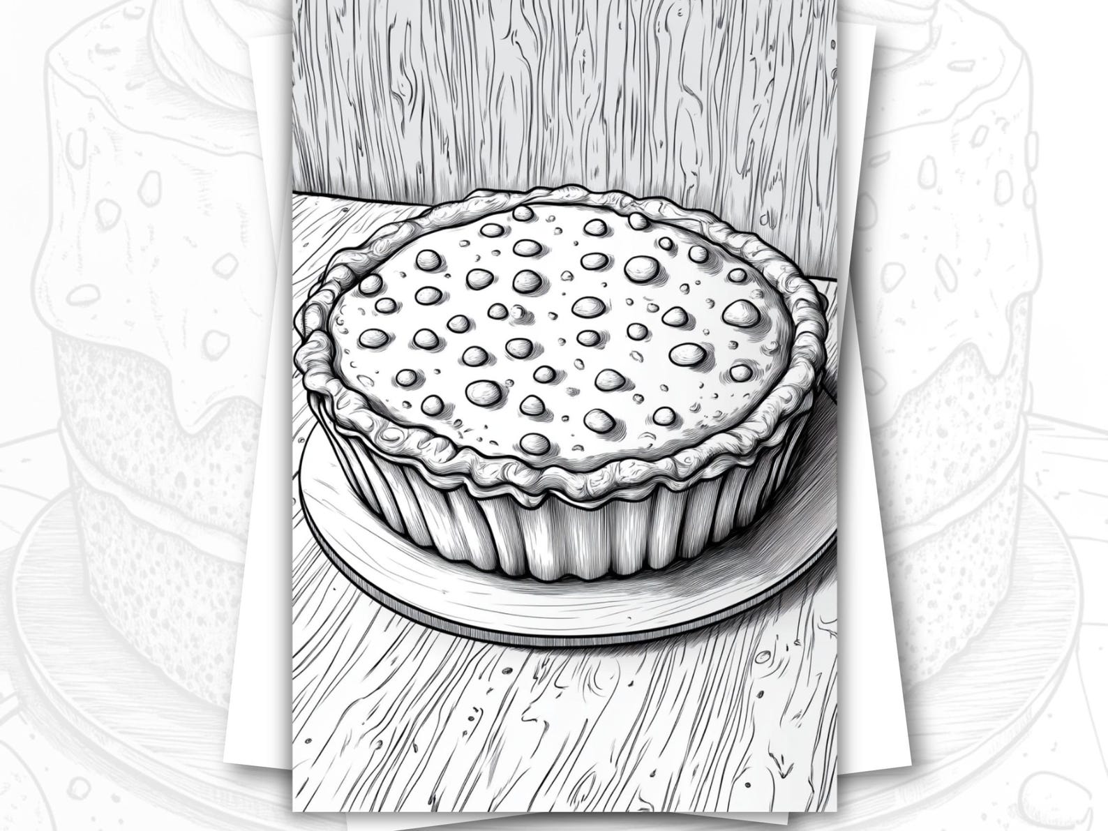 46 Food Art Coloring Pages, Edible Coloring Sheets, Coloring Book for ...