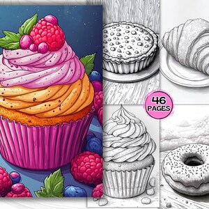 46 Food Art Coloring Pages, Donut Pie Coloring, Edible Muffin Coloring ...