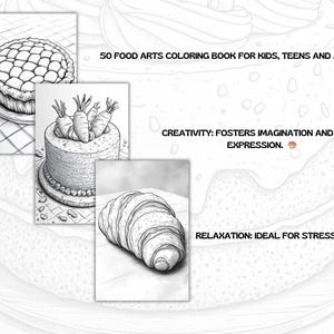 46 Food Art Coloring Pages, Edible Coloring Sheets, Coloring Book for ...