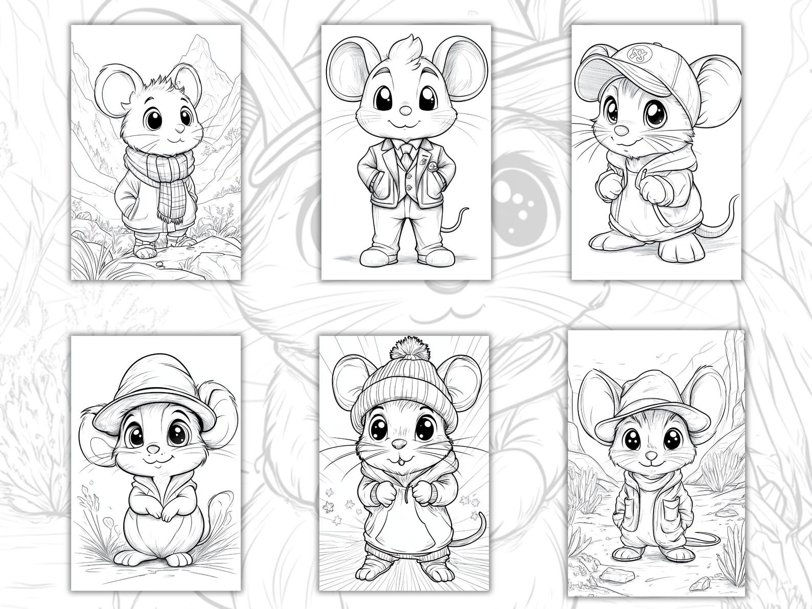 46 Mouses Coloring Pages for Kids, Animal PDF Printable, Kids Coloring ...