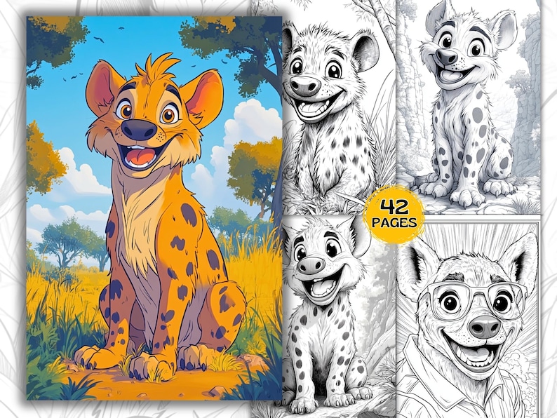 42 Wild Animal Coloring Pages, Coloring Book With Hyena, Shenzi Banzai ...