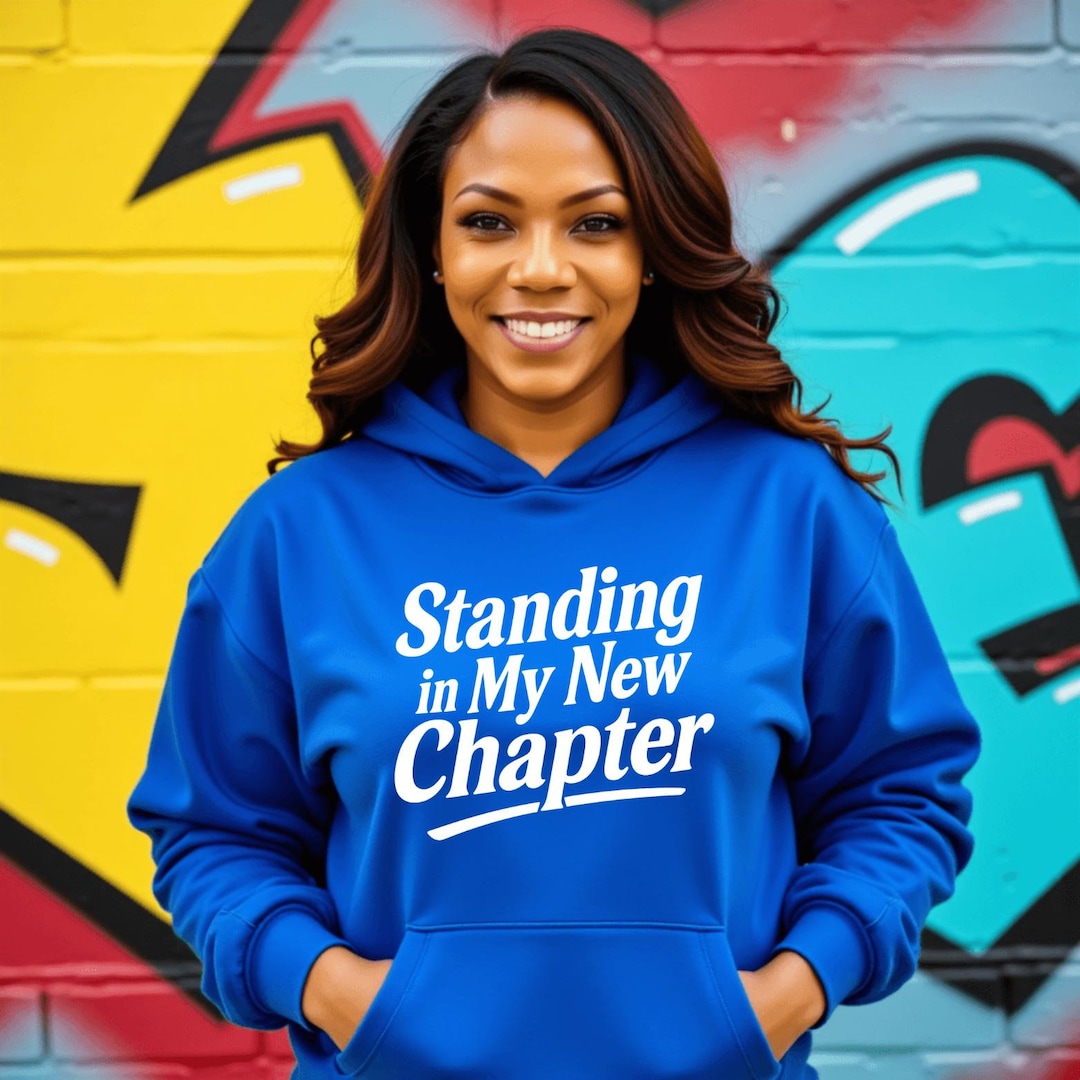 Standing in My New Chapter PNG: Bold Typography T-shirt Design (digital ...
