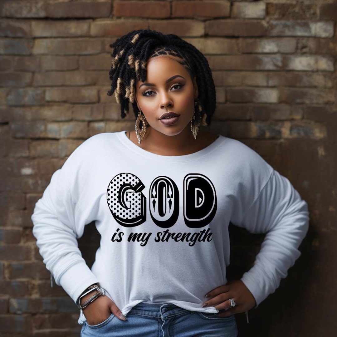 God is My Strength Svg Png: Retro Christian Bible Verse (digital ...