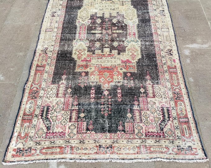 3x7 Rug, 3x7 Brown Runner, 3x7 Vintage Turkısh Rug, 3x7 Handmade Rug ...