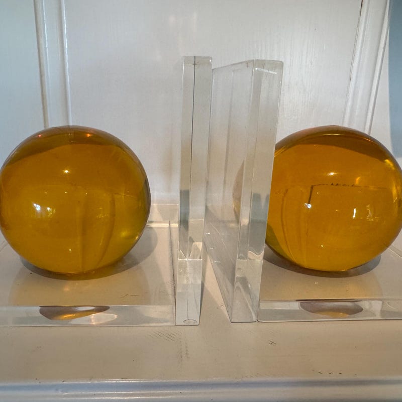 Lucite Bookends - Etsy