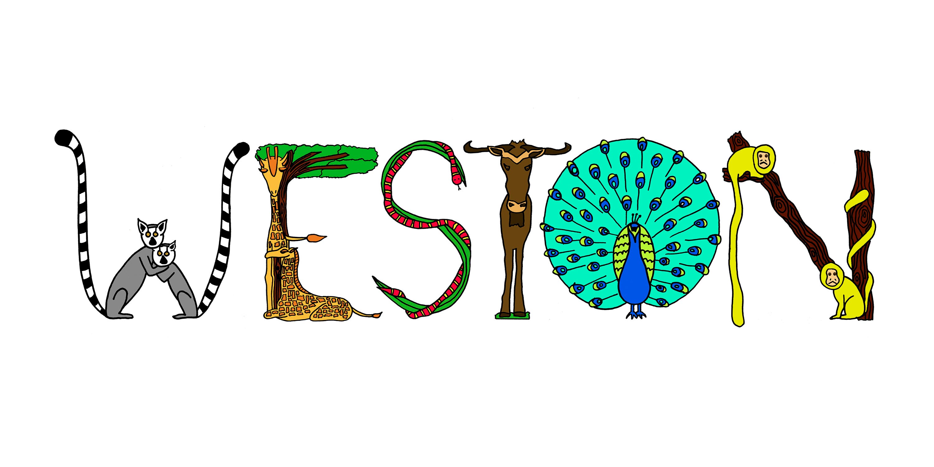 Animal Name Art Custom Personalized Hand Drawn Safari | Etsy