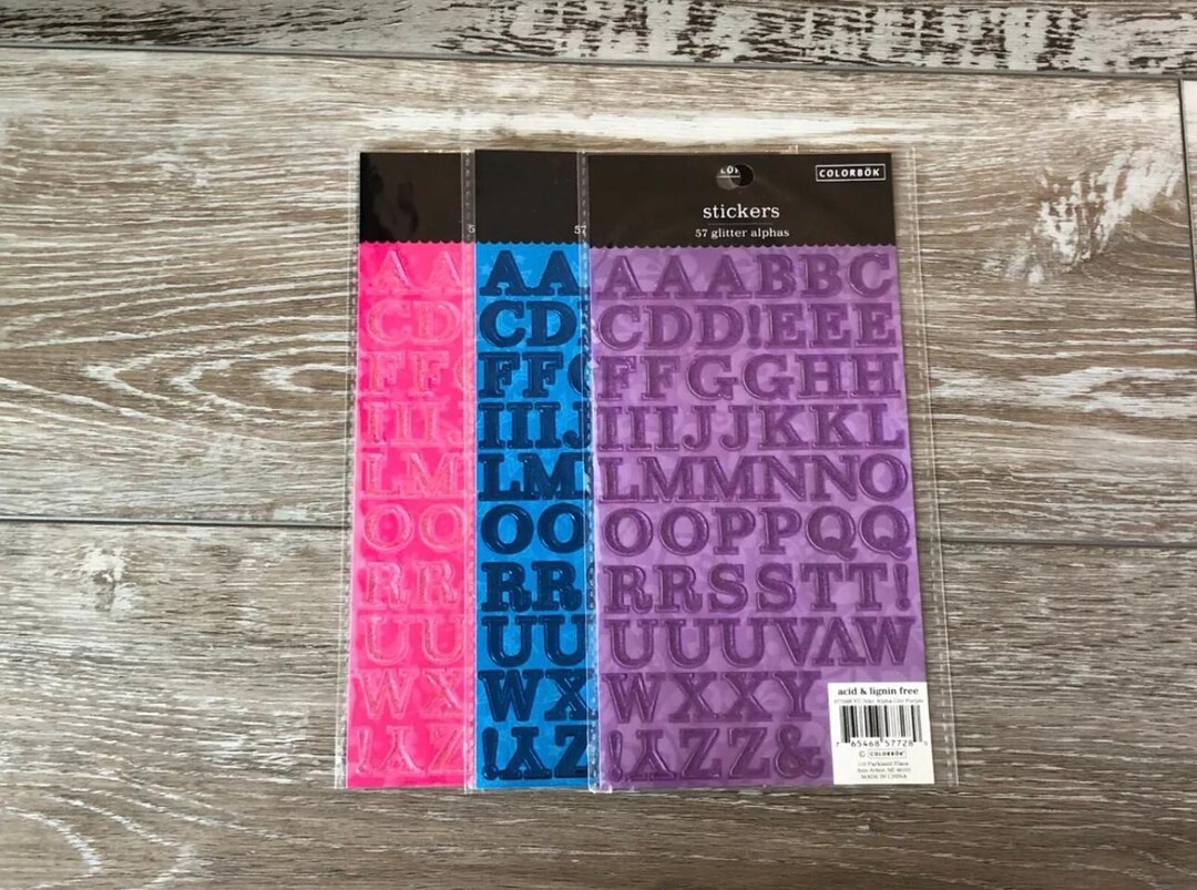 Colorbok 3 Sheets Alphas Alphabet Stickers Metallic & Glitter Letters ...