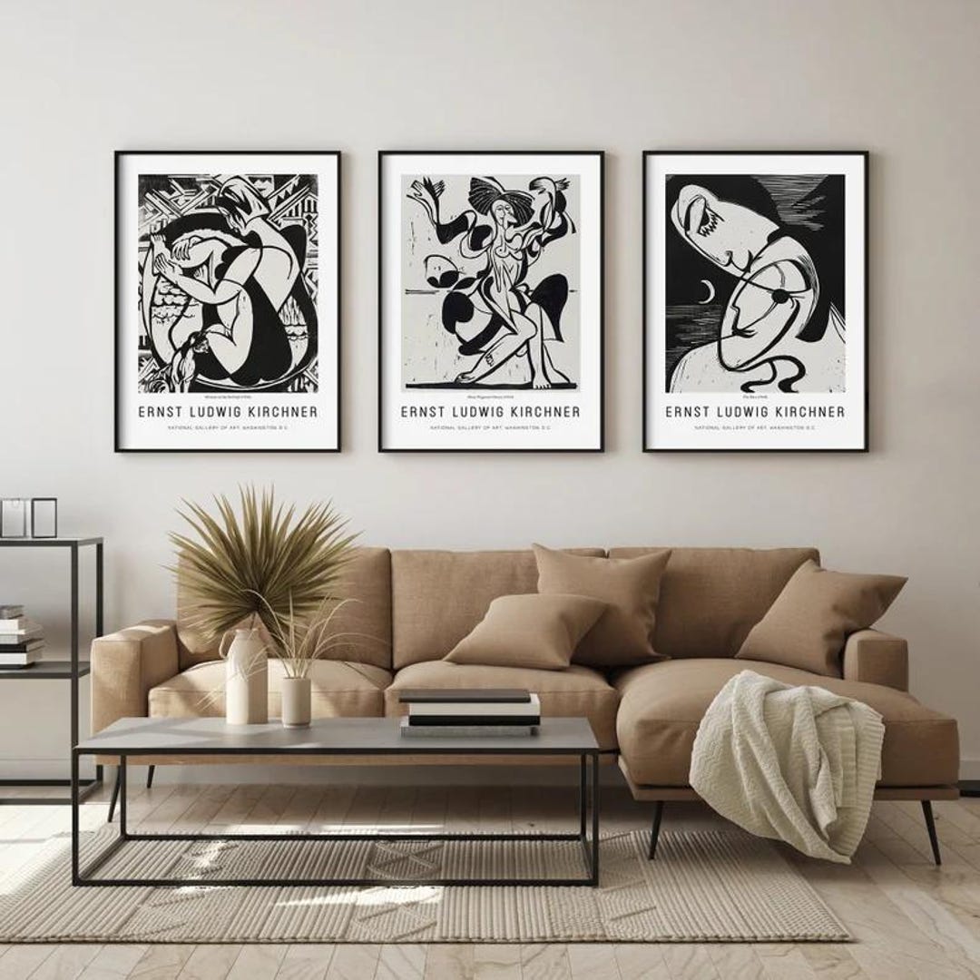 Ernst Ludwig Kirchner Poster Set. Modern Abstract Art. Gallery Wall Set ...