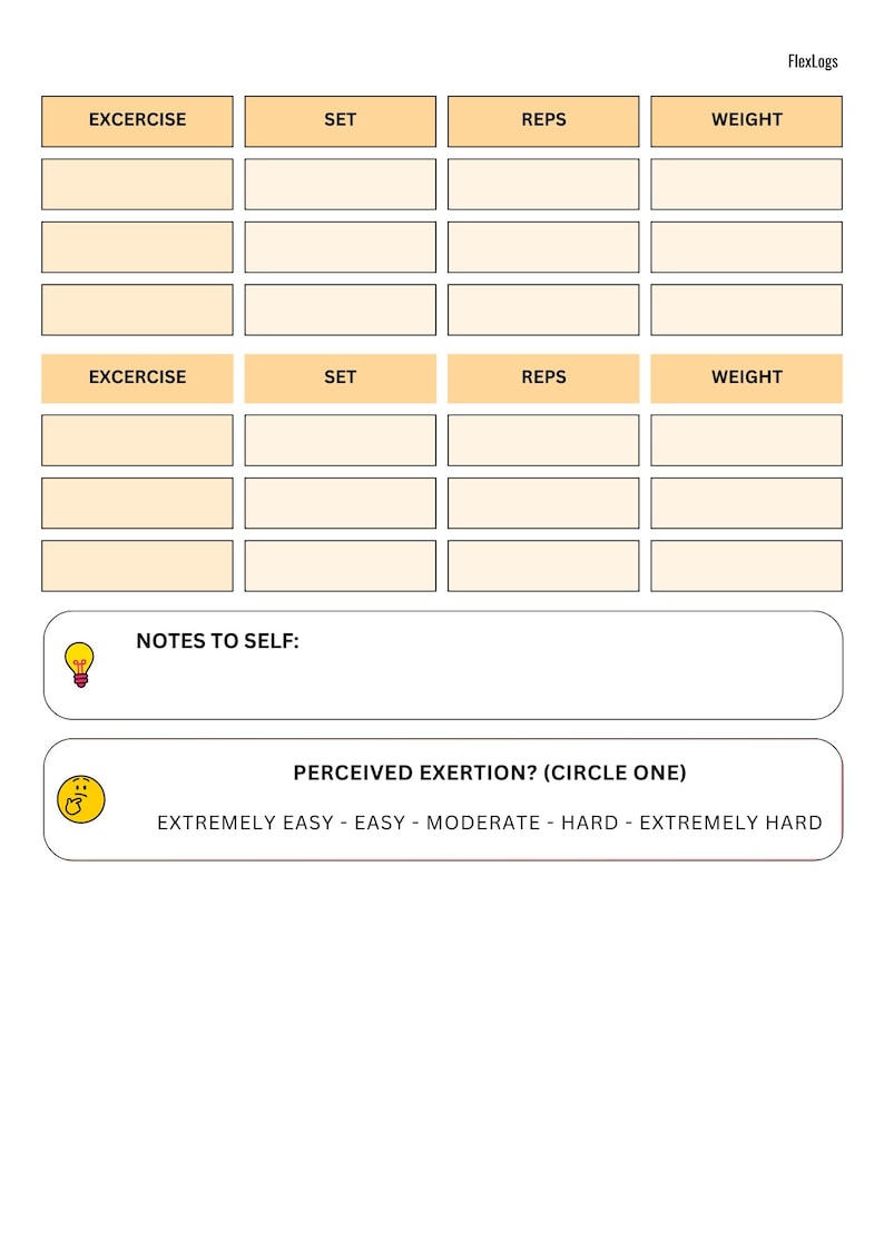 Printable Gym Log PDF | Workout Tracker for Sets, Reps, Weight | Easy ...