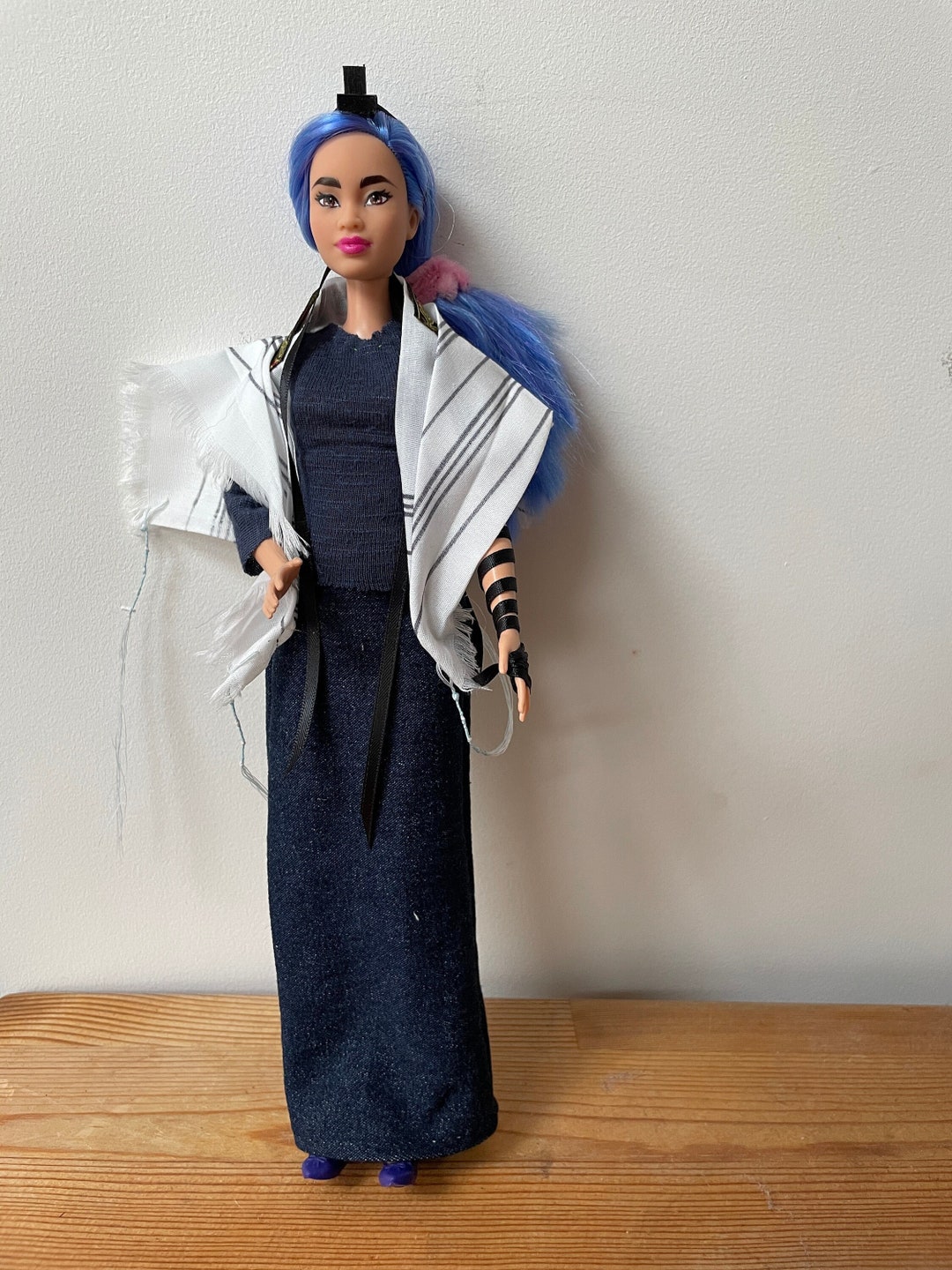 Tefillin Barbie, Blue Hair, White Skin - Etsy
