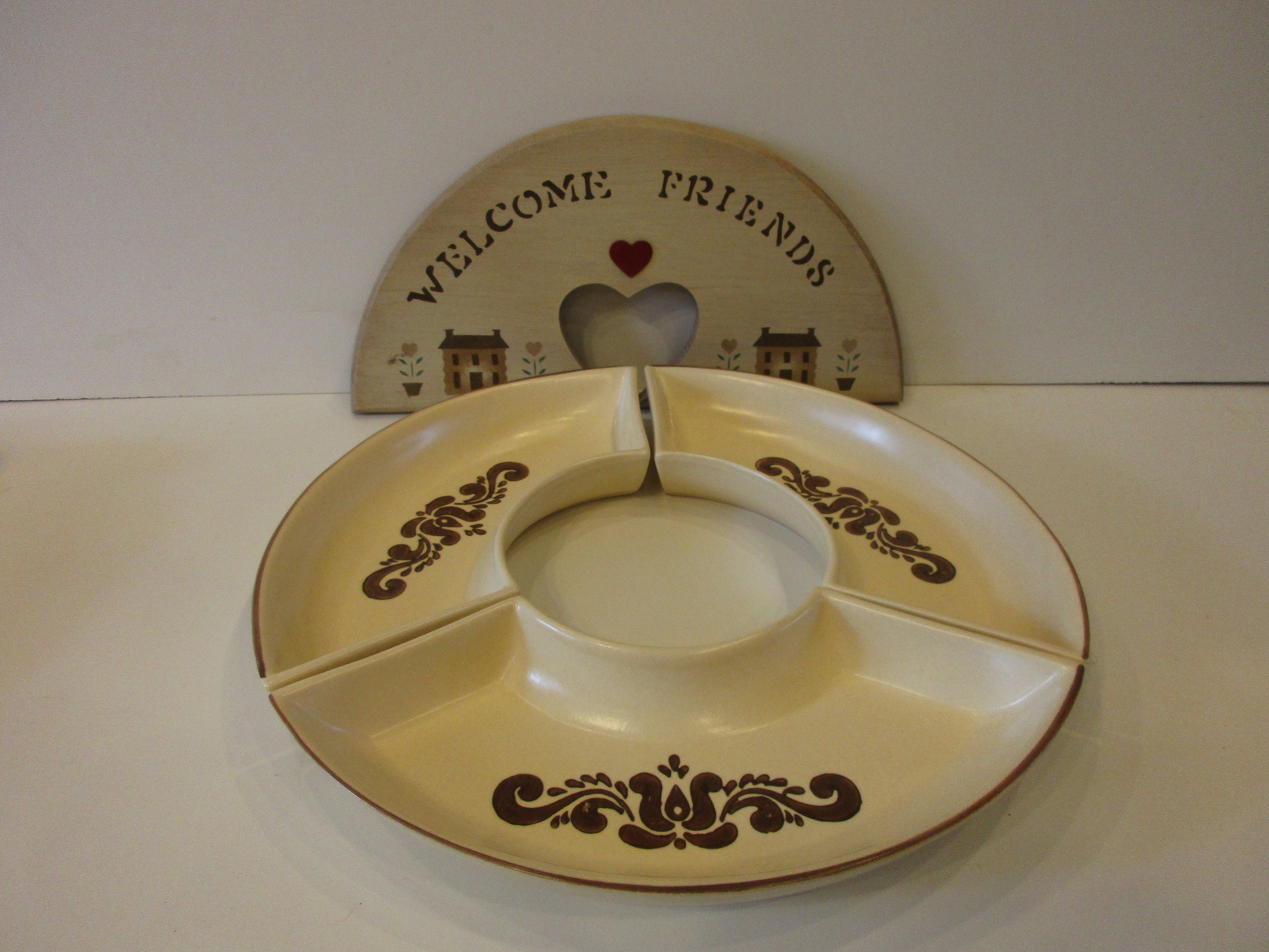 Vintage 3 Lazy Susan Side-dishes Village USA by Pfaltzgraff Replacement ...