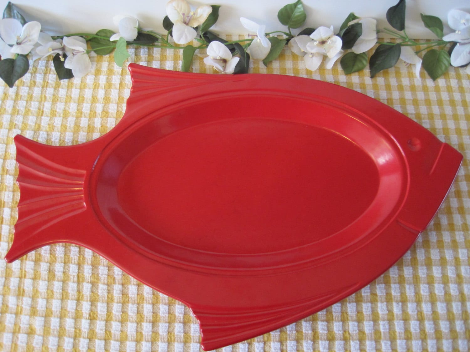 Two Large Vintage Fish Thermo-plate Platters by Service Ideas Inc. - Etsy