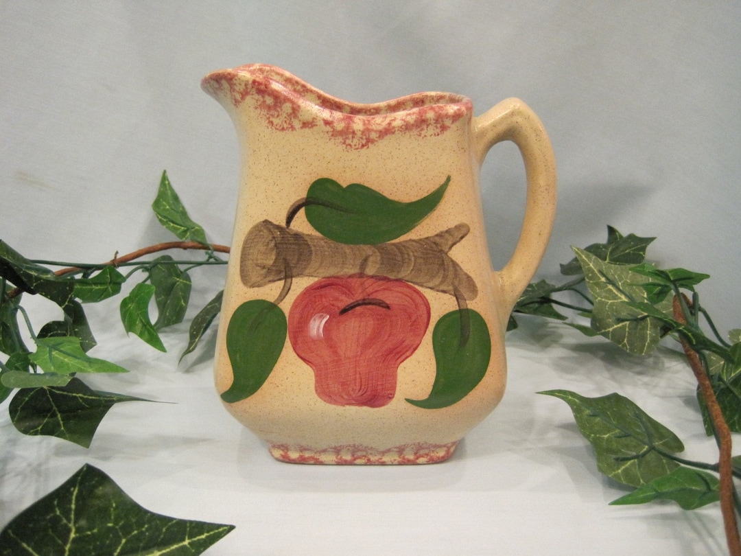 Charming Hand Painted Apple Pitcher - Etsy
