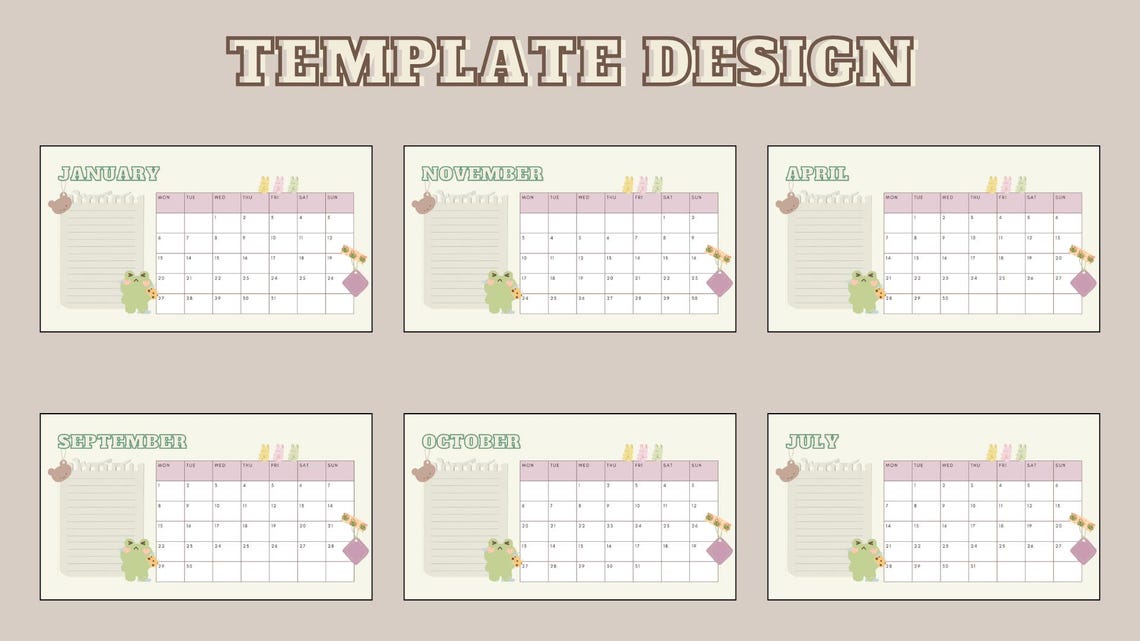 2025 Calendar Printable, Cute Kids Calendar 2025, Wall Calendar PDF ...