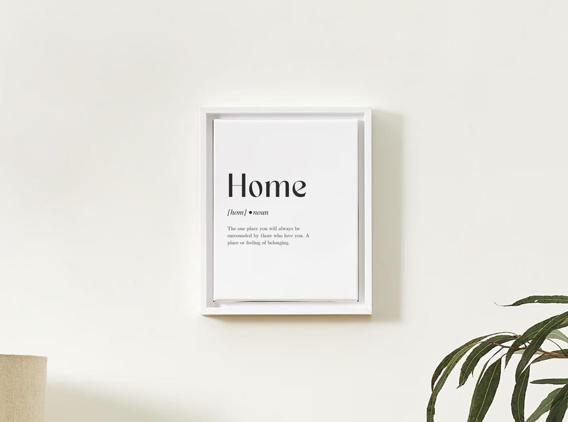 Home Definition Poster, Printable Wall Art for Living Room Decor ...