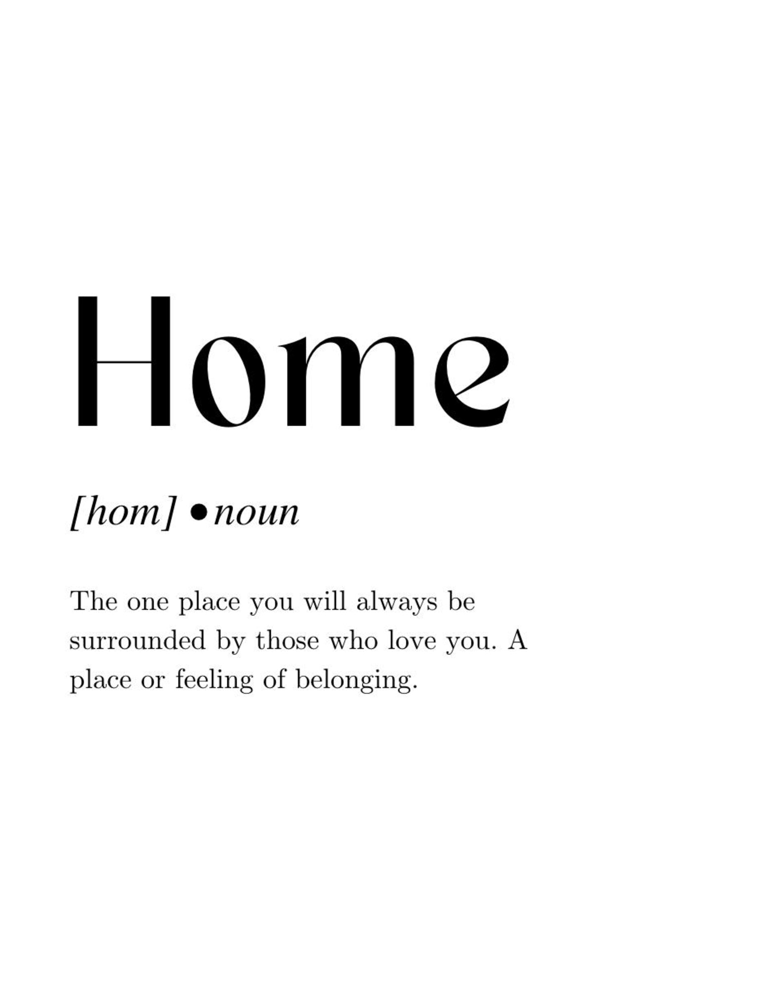Home Definition Poster, Printable Wall Art for Living Room Decor ...