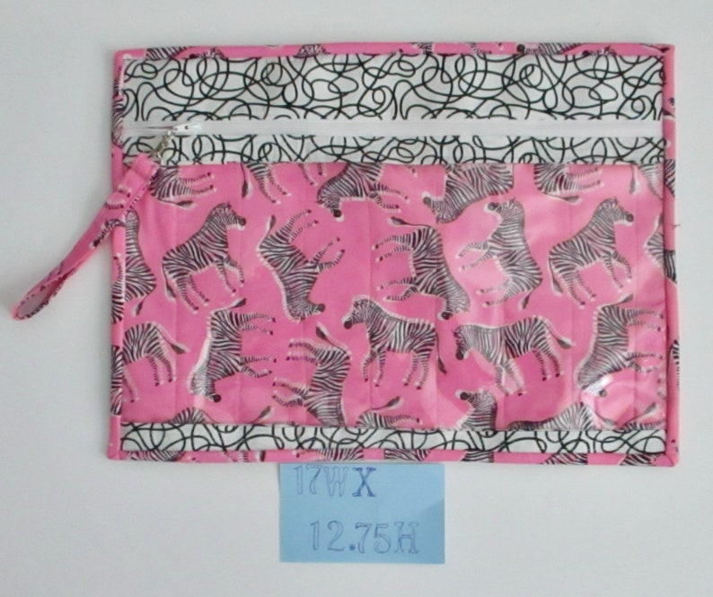 3 Pink Zebra Project Bags With Vinyl Front in 3 Sizes! Pick One or All ...