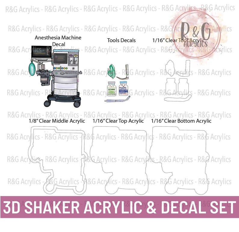 Anesthesia Machine 3D Shaker Acrylic & Decal COMBO - Etsy