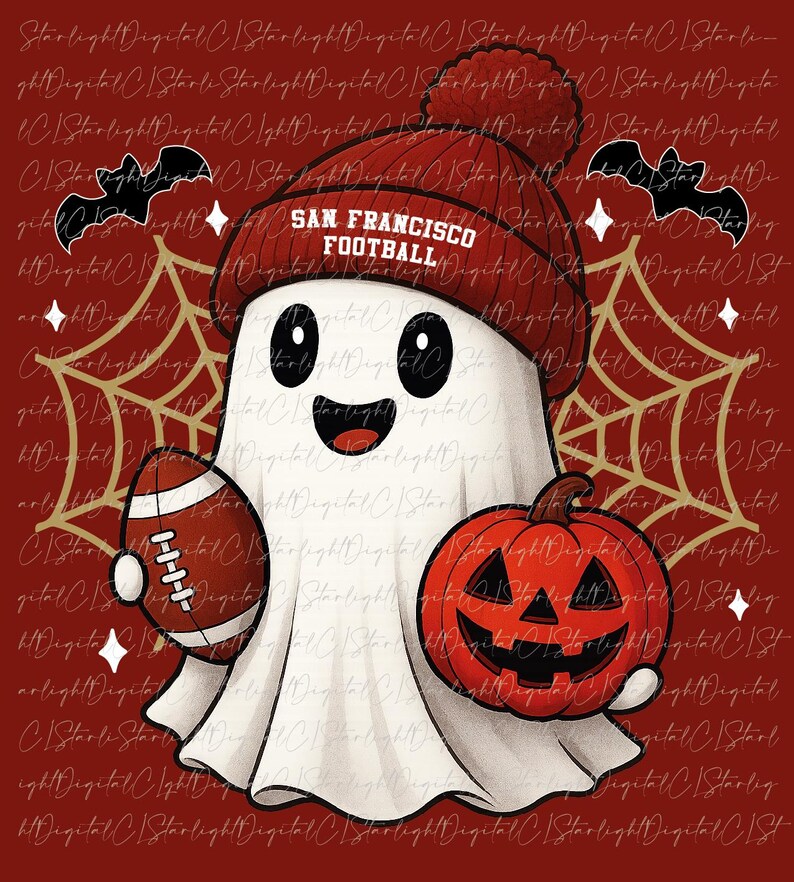 Cute Ghost Football San Francisco Design PNG | SF Digital File | San ...