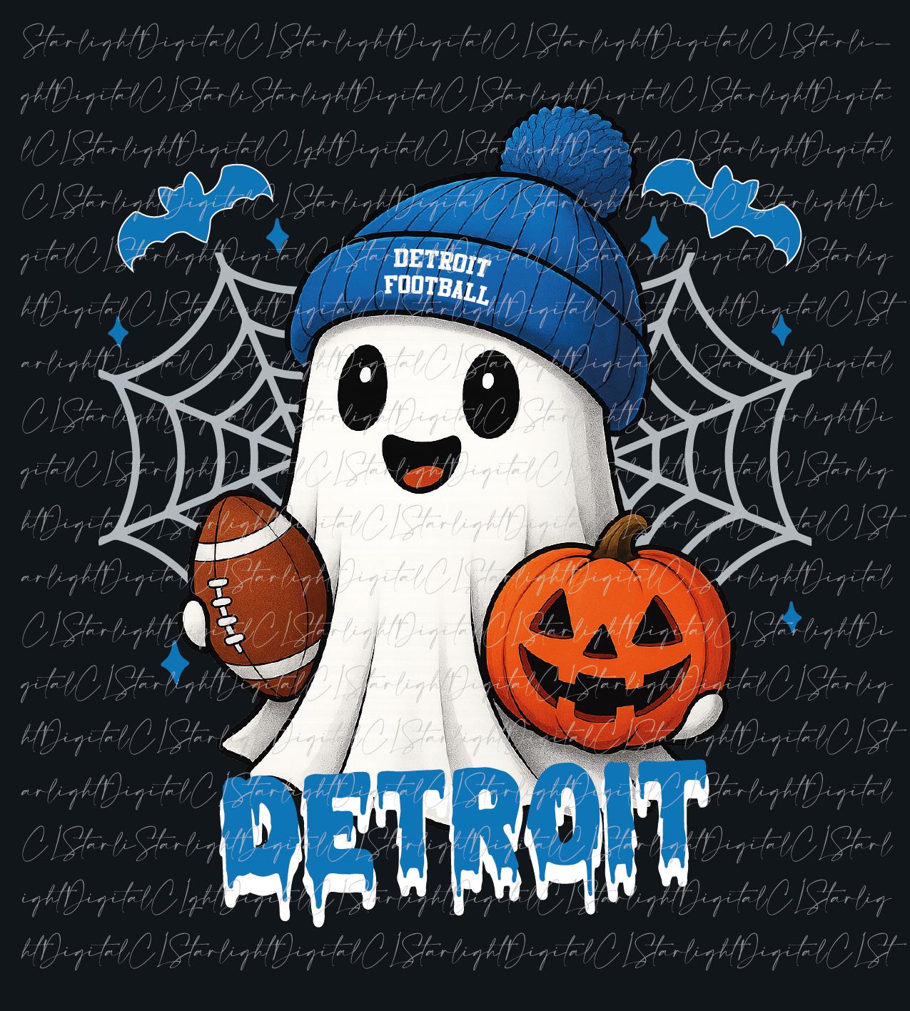 Cute Ghost Football Detroit Design PNG | Detroit Digital File | Detroit ...