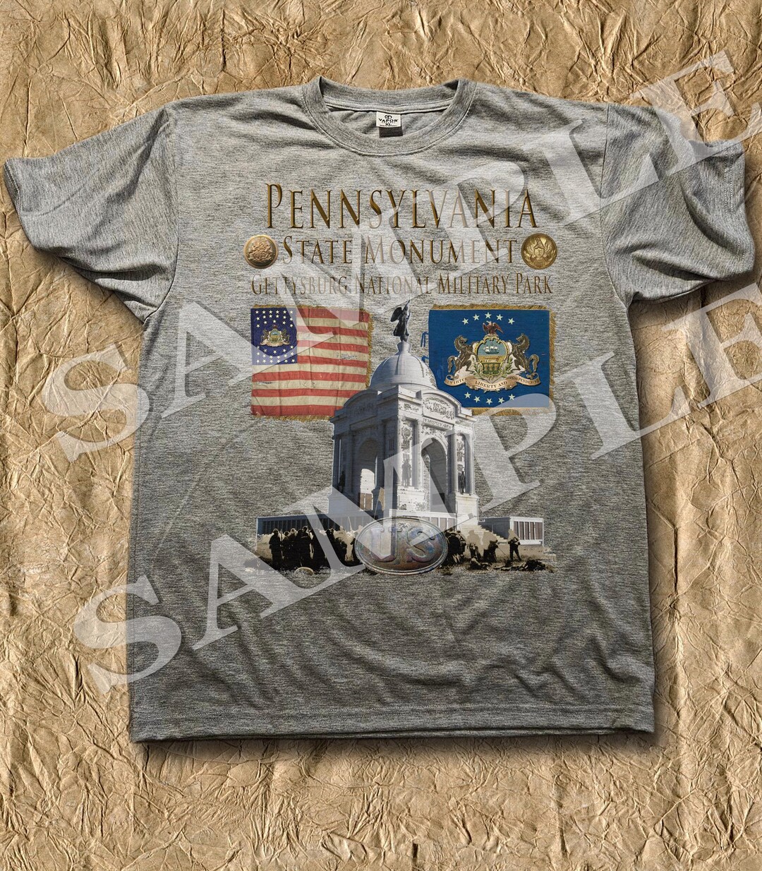 American Civil War T Shirt Gift Pennsylvania State Monument Gettysburg ...