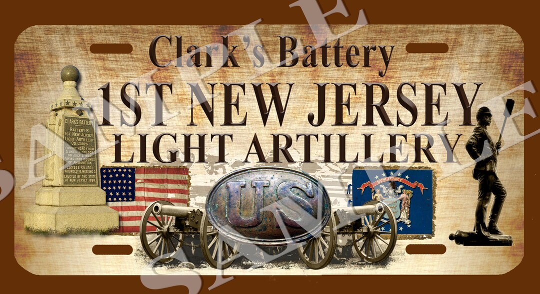 Vehicle License Plate for American Civil War Enthusiast 1st New Jersey ...