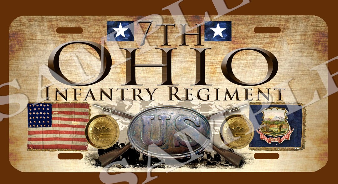Vehicle License Plate for American Civil War Enthusiast 7th Ohio ...