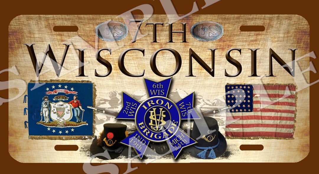 Vehicle License Plate for American Civil War Enthusiast 7th Wisconsin ...