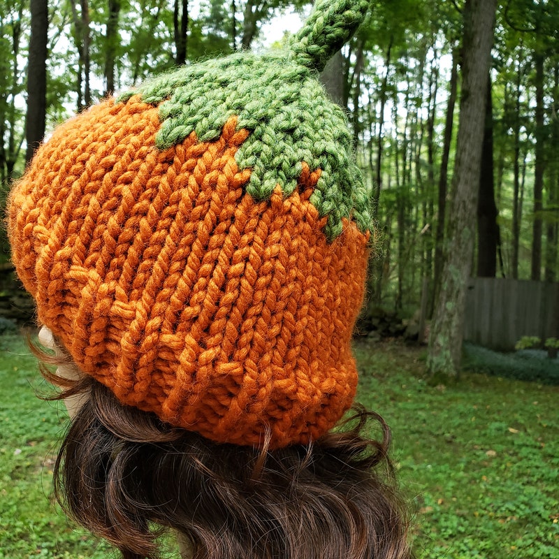 Knitted Pumpkin Hat - Etsy