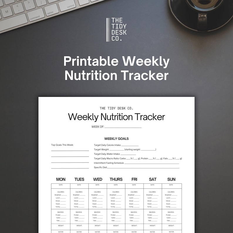 Weekly Nutrition Tracker - Etsy