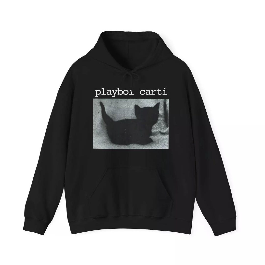 Playboi Carti Black Cat Black Hoodie - Etsy