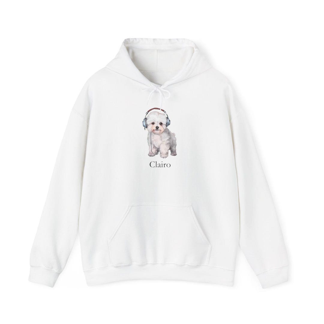 Clairo Dog Puppy Headphones White Hoodie - Etsy
