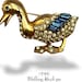 Walking Duck Pin Brooch - 1940s Amazing Jeweled Figural Duck Brooch ...