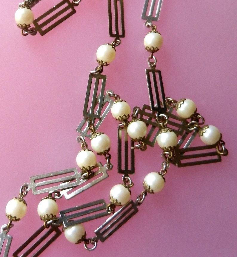 Classic 1960s Vintage long chain necklace adorned by | Etsy