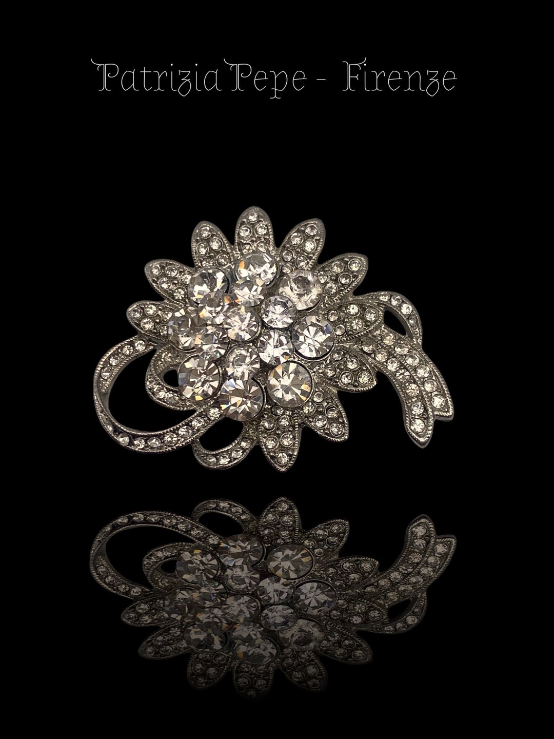 Alluring Diamante Art Deco Sparkling Rhinestone Flower Brooch by ...