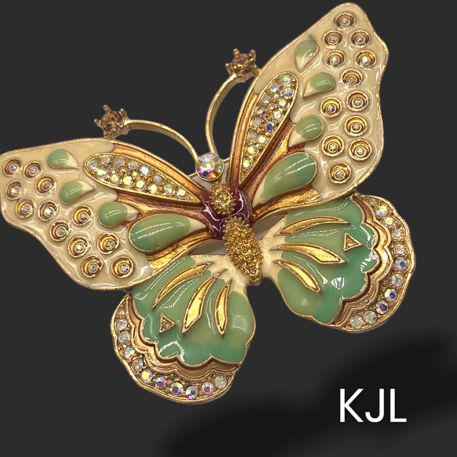Vintage Kenneth Jay Lane Butterfly Brooch Huge Dimensional - Etsy