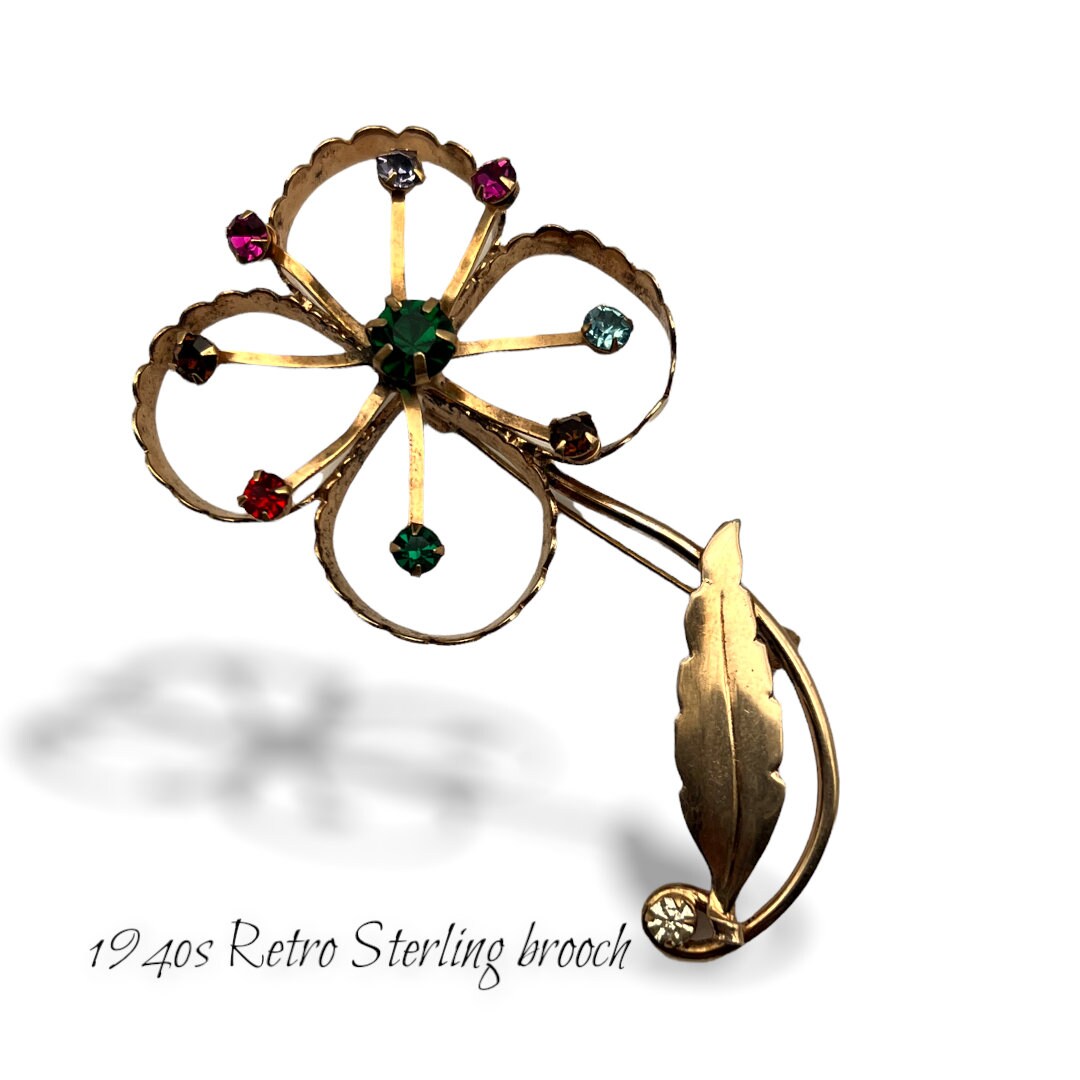 Authentic Retro Antique Flower Design Brooch With Rose Gold - Etsy