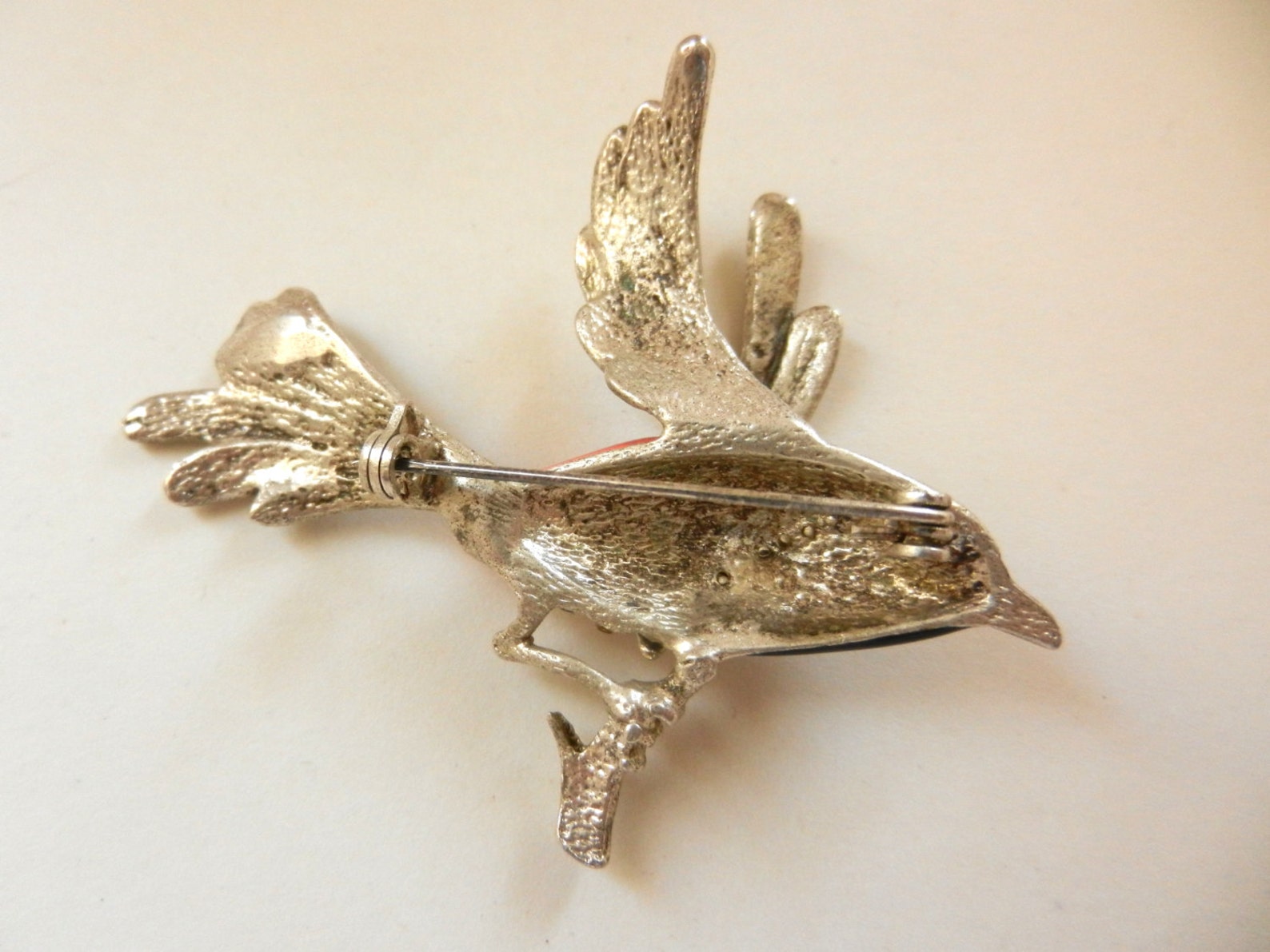 Lovely 1950s Figural Bird Brooch Pin - Enamel and Rhinestones on a ...