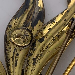 Harry Iskin 40's Gold Filled Floral Pin - Spray Bouquet in Rose and ...